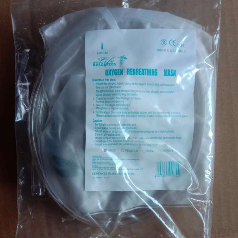 Promo Oxygen Rebreathing Mask/oksigen Mask Anak Dan Dewasa Diskon 35% ...