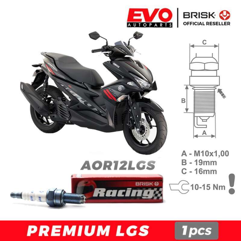 Jual Busi BRISK Premium LGS AOR12LGS untuk Motor Yamaha Aerox 155 di ...