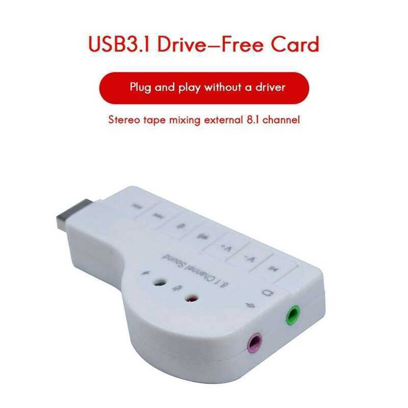 Jual GLO - GOOJODOQ Sound Card USB Model Piano 8.1 Channel 3D Audio - F23839 Warna Putih di ...