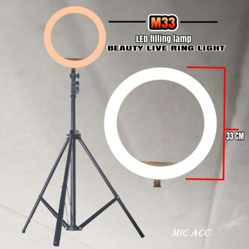 Jual Free Ongkir Ring Light 33Cm + Light Stand Tripod 2.1M Selfie ...