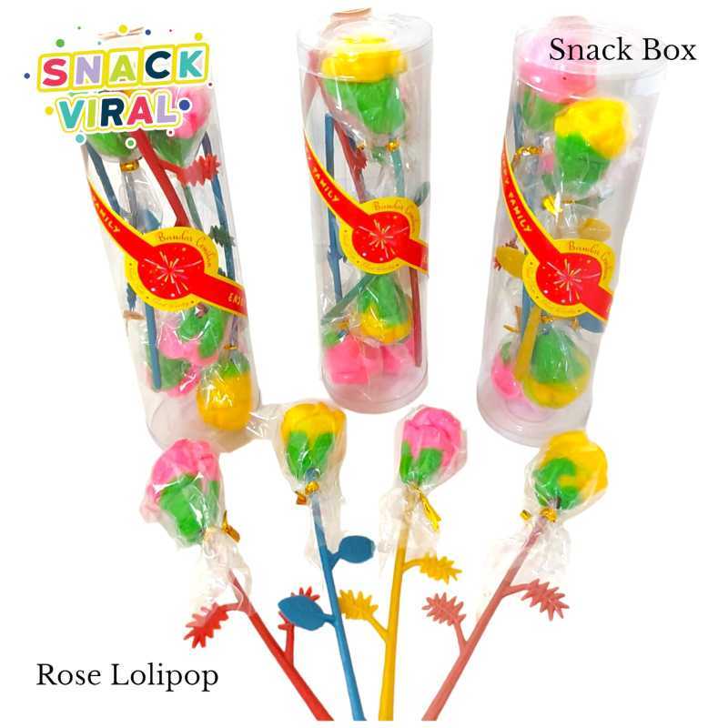 Promo Snack Viral - Rose Lolipop - Permen Bunga Mawar Warna Warni Snack ...
