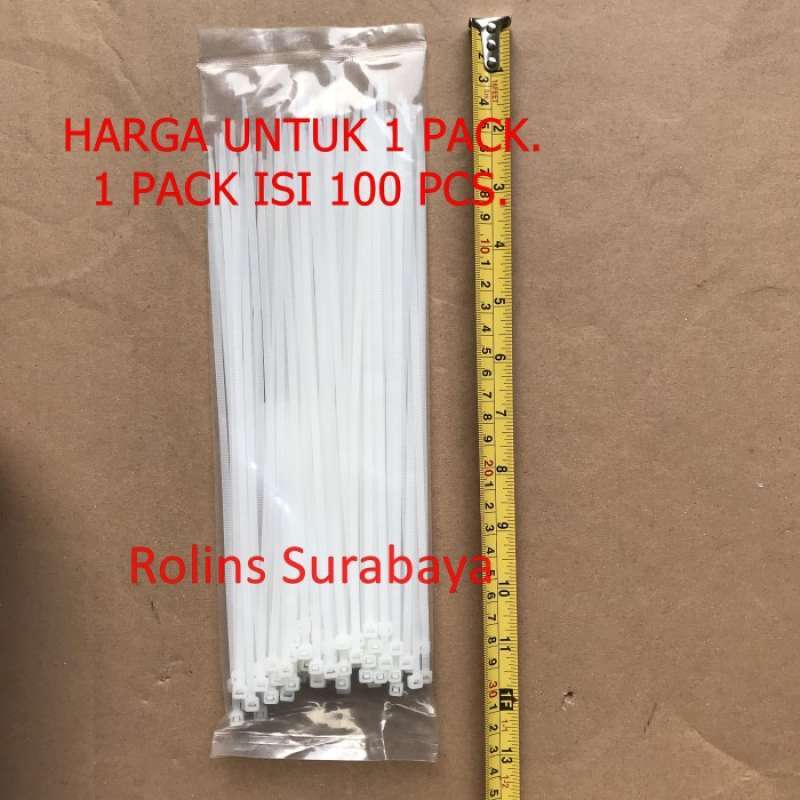 Jual Kabel Tis 25 Cm 100 Mm Cable Ties Tie Nylon Nilon Besar Putih 100 ...