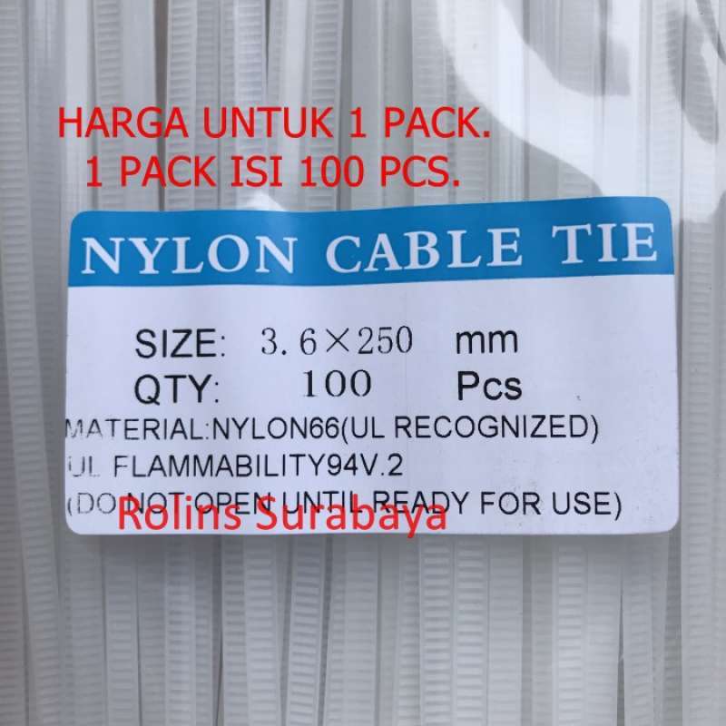 Jual Kabel Tis 25 Cm 100 Mm Cable Ties Tie Nylon Nilon Besar Putih 100 ...