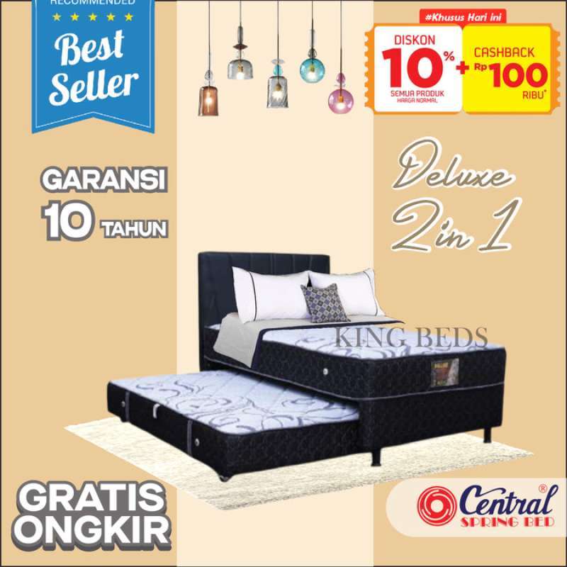 Promo Central Spring Bed Deluxe 2 In 1 Matras Kasur Full Bedset 90 100 ...