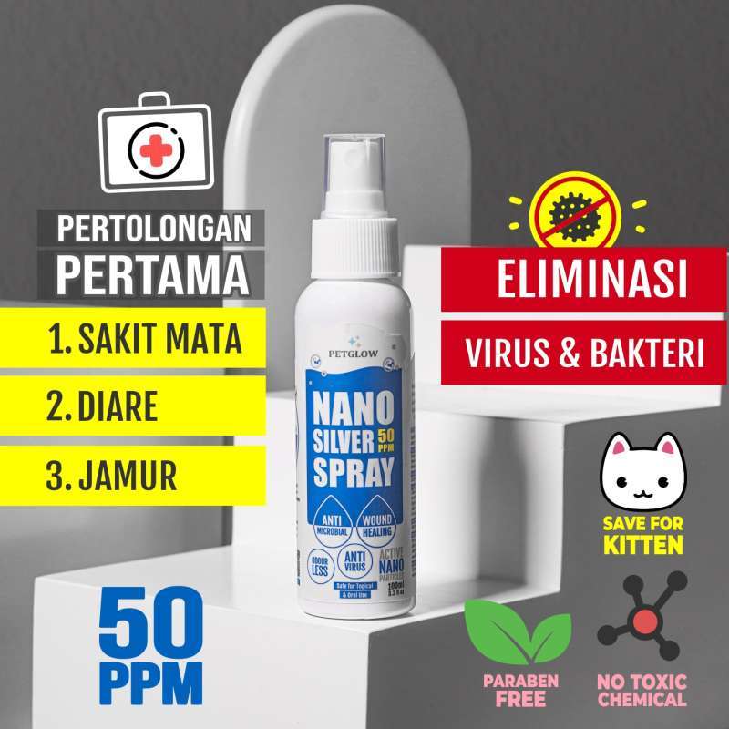 Jual Petglow Colloidal Nano Silver Spray 30ppm Dan 50ppm Pet Food Grade ...