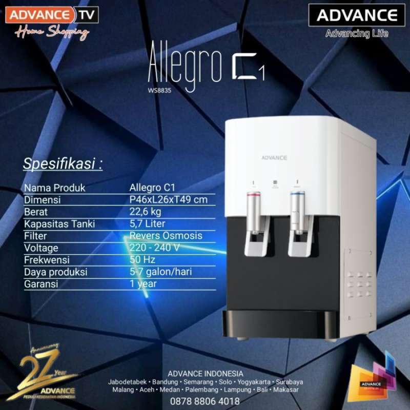 Jual Dispenser Tanpa Galon Reverse Osmosis Advance Allegro C1 di Seller ...