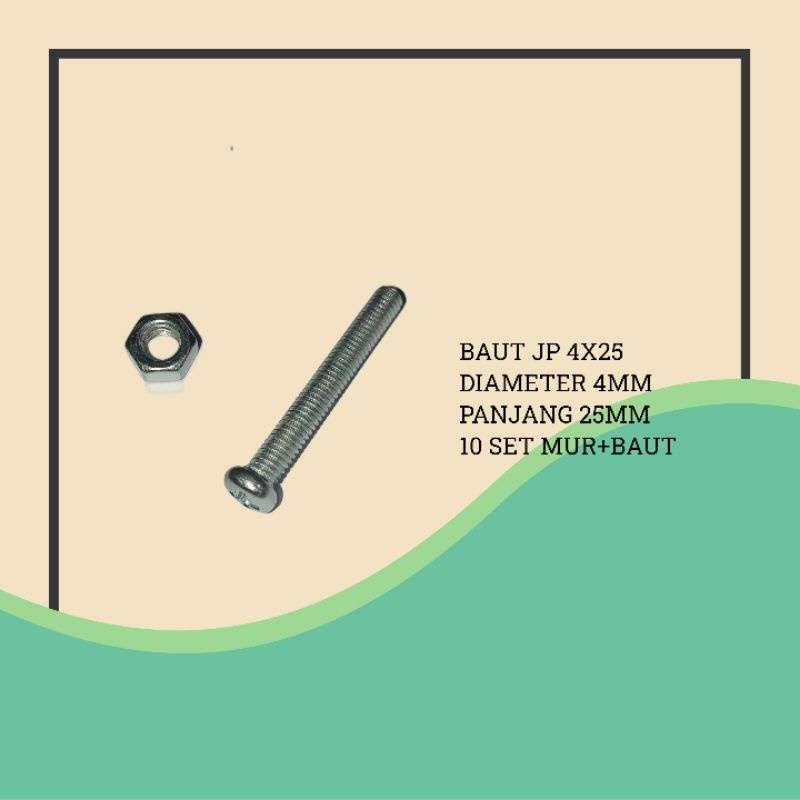 Promo MUR BAUT JP 4X25MM 10 SET GALVANIS 4 X 25 MM Diskon 43% di Seller ...
