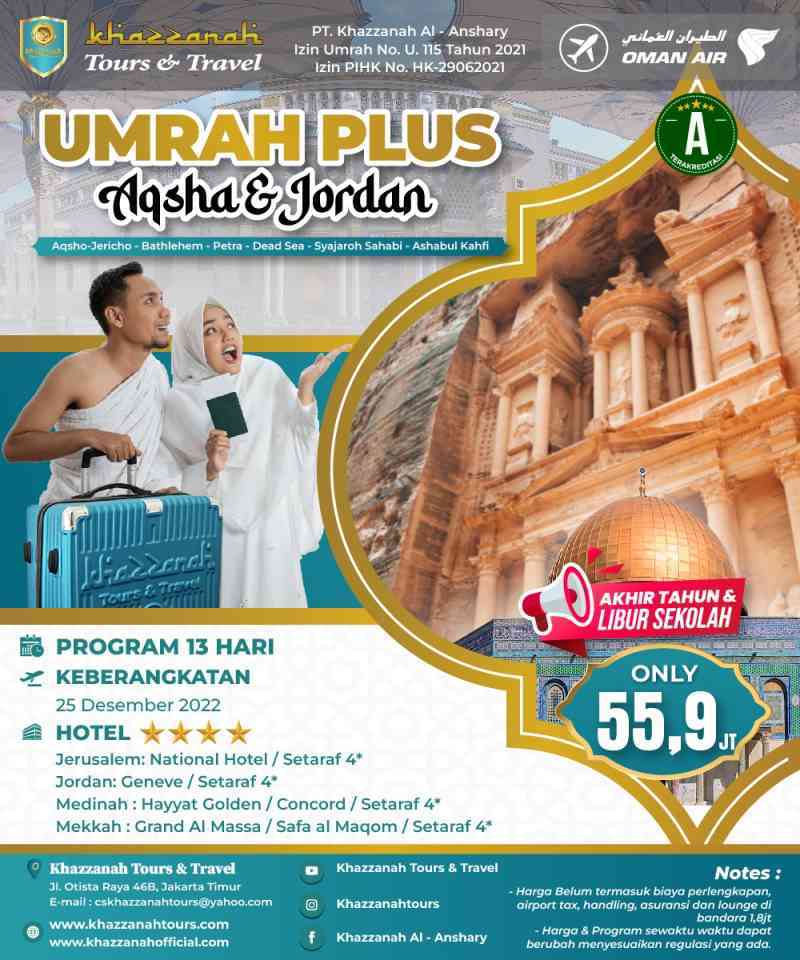 Jual UMRAH PLUS AQSHA DAN JORDAN di Seller Khazzanah Tours & Travel - Kota Jakarta Timur, DKI ...