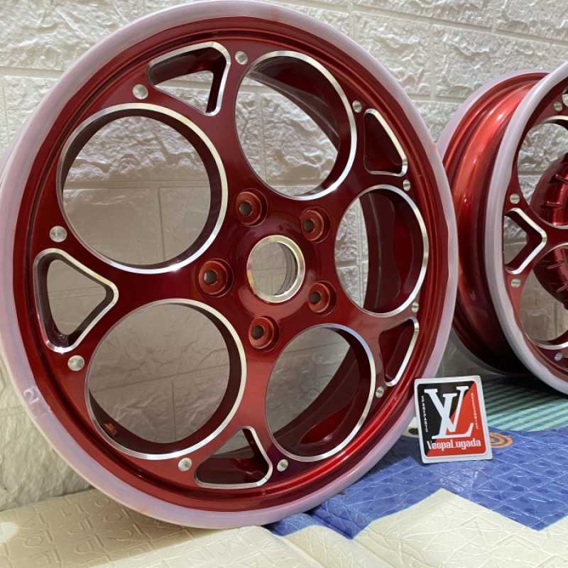 Promo Velg Cnc Vespa Model Marus - Red Candy Diskon 23% Di Seller ...