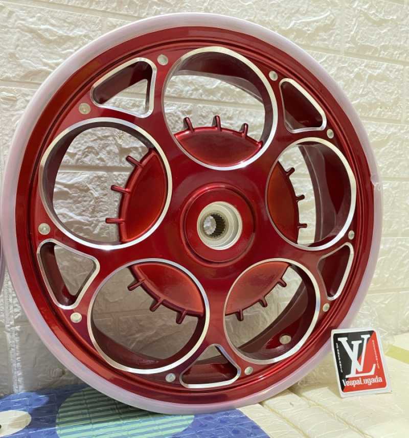 Promo Velg Cnc Vespa Model Marus - Red Candy Diskon 23% Di Seller ...