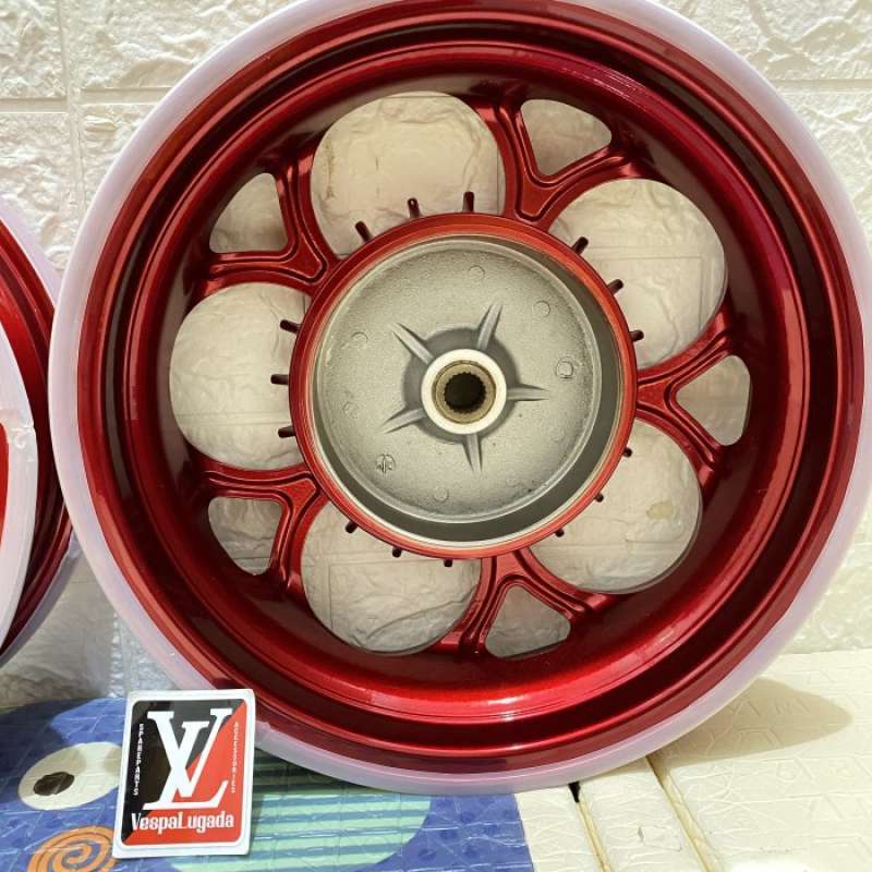 Promo Velg Cnc Vespa Model Marus - Red Candy Diskon 23% Di Seller ...