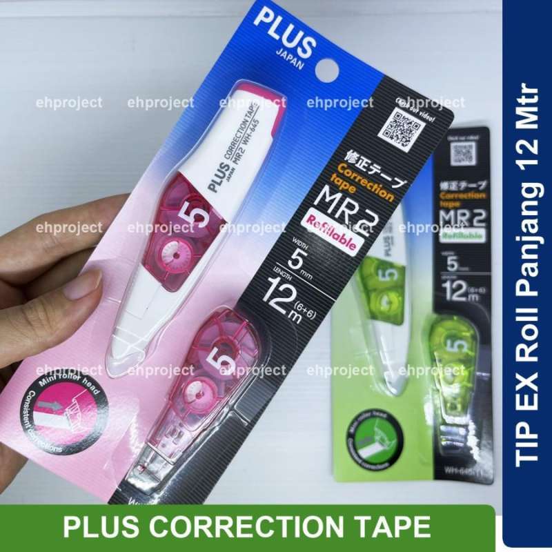 Jual Tip Ex PLUS JAPAN MR2 & Refill (Correction Tape PLUS MR2) Tip Ex Roll di Seller ehproject ...