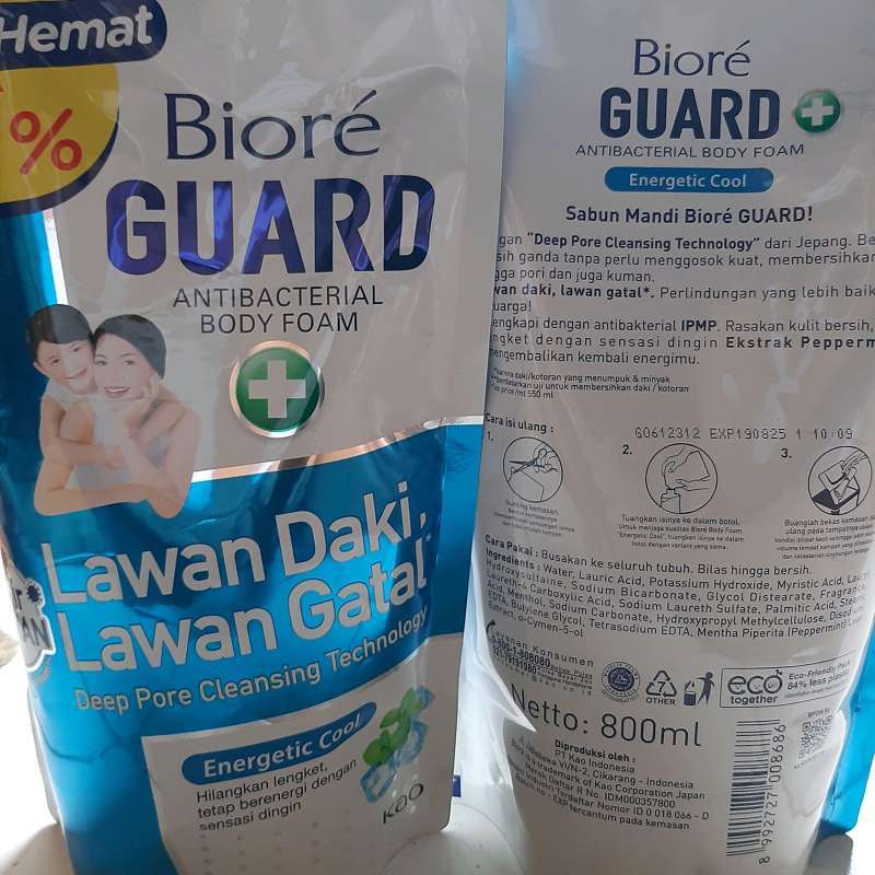 Jual Biore Sabun Mandi Cair Guard Body Foam Energic Cool [800ml] di ...