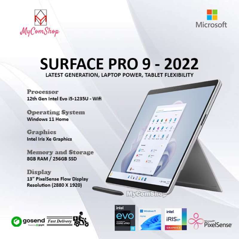 Jual Microsoft Surface Pro 9 Intel Evo I5-1235u 8gb 256gb Ssd 13 - Platinum Di Seller Mycomshop ...