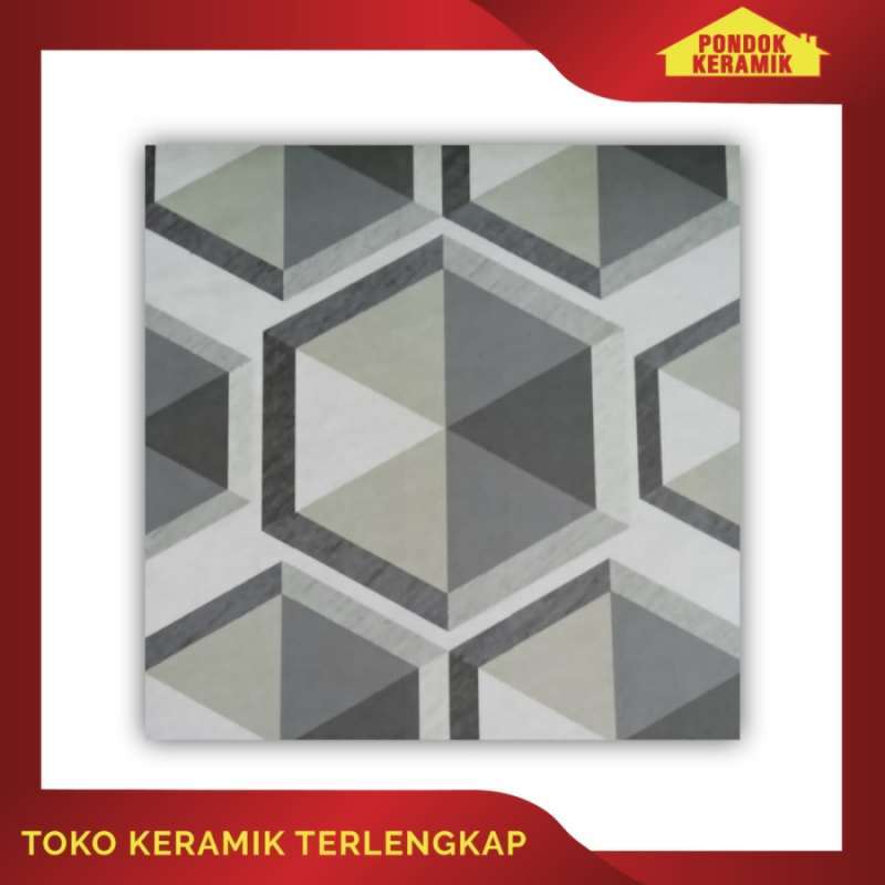 Jual KERAMIK LANTAI MAJESTIC 40X40 HEXOS GREY MATT di Seller PONDOK KERAMIK - Wiyung, Kota ...