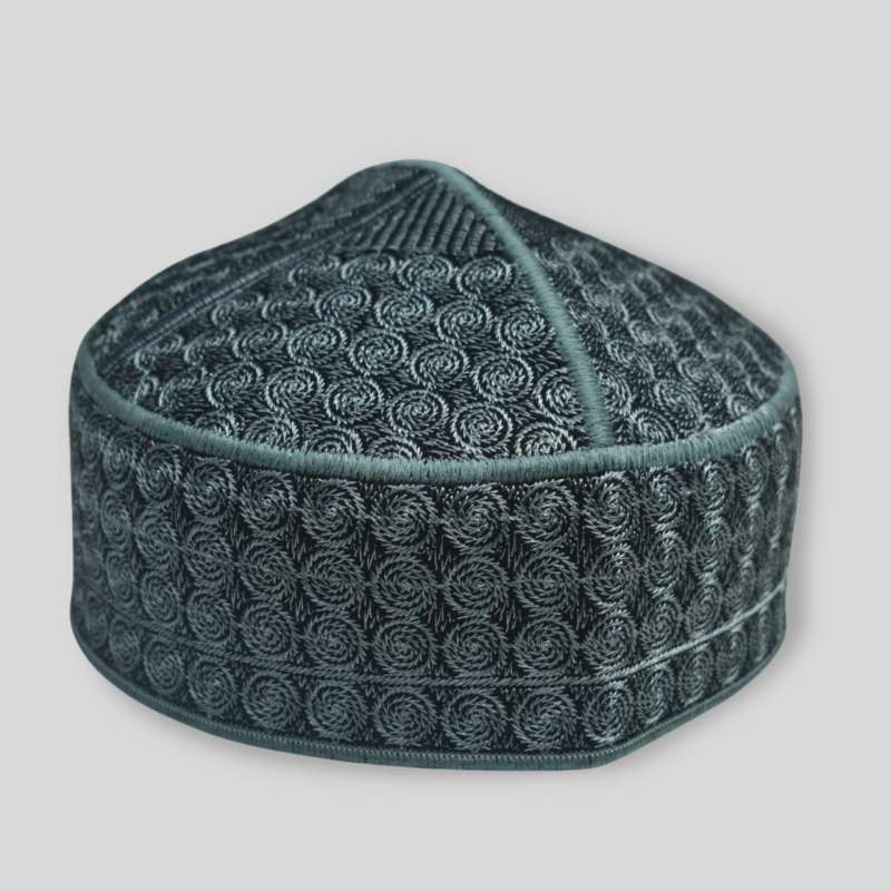 Jual Kopiah Peci Pakistan Bordir Warna Abu - Abu Motif Bulat - Bulat Polos Harga Terjangkau ...