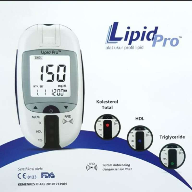 Jual LipidPro Alat Cek Kolesterol Trigliserida HDL LDL Meter Lipid Pro ...