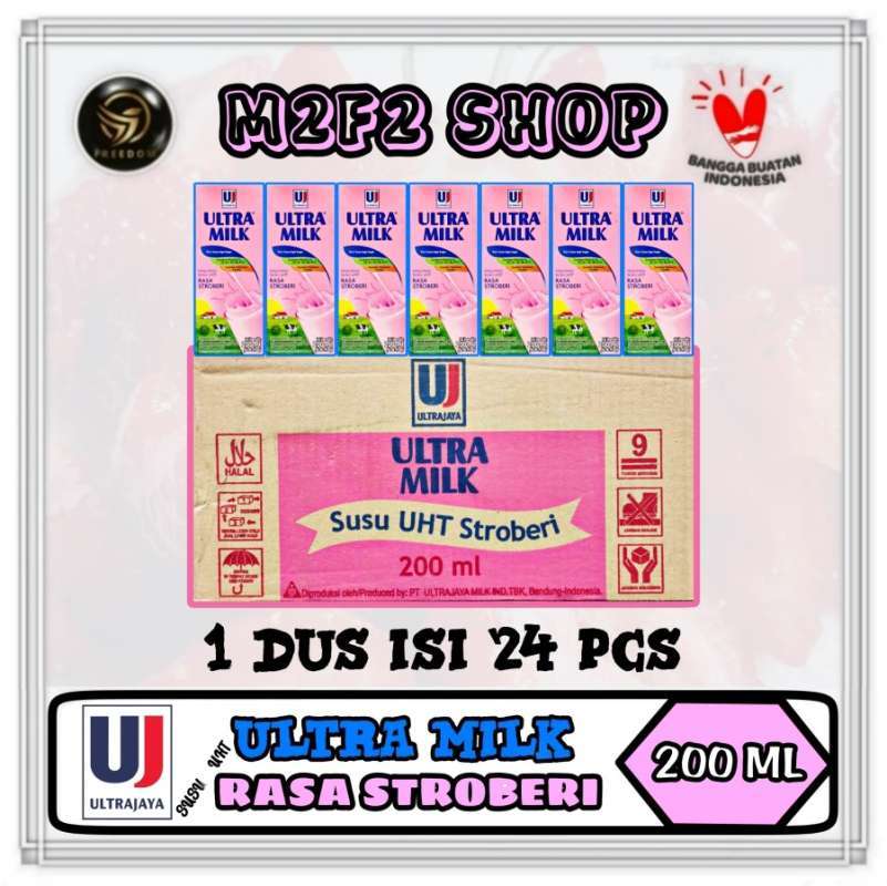 Jual Susu Ultra Milk Kotak Stroberi - 200 ml (kemasan Karton) di Seller ...