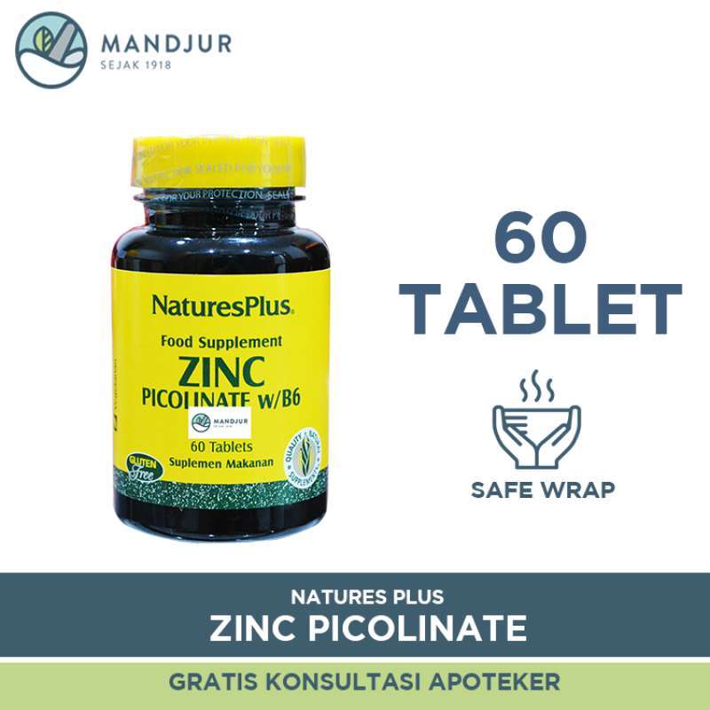Jual Nature's Plus Zinc Picolinate Suplemen Kesehatan [ 60 Tablet] di ...