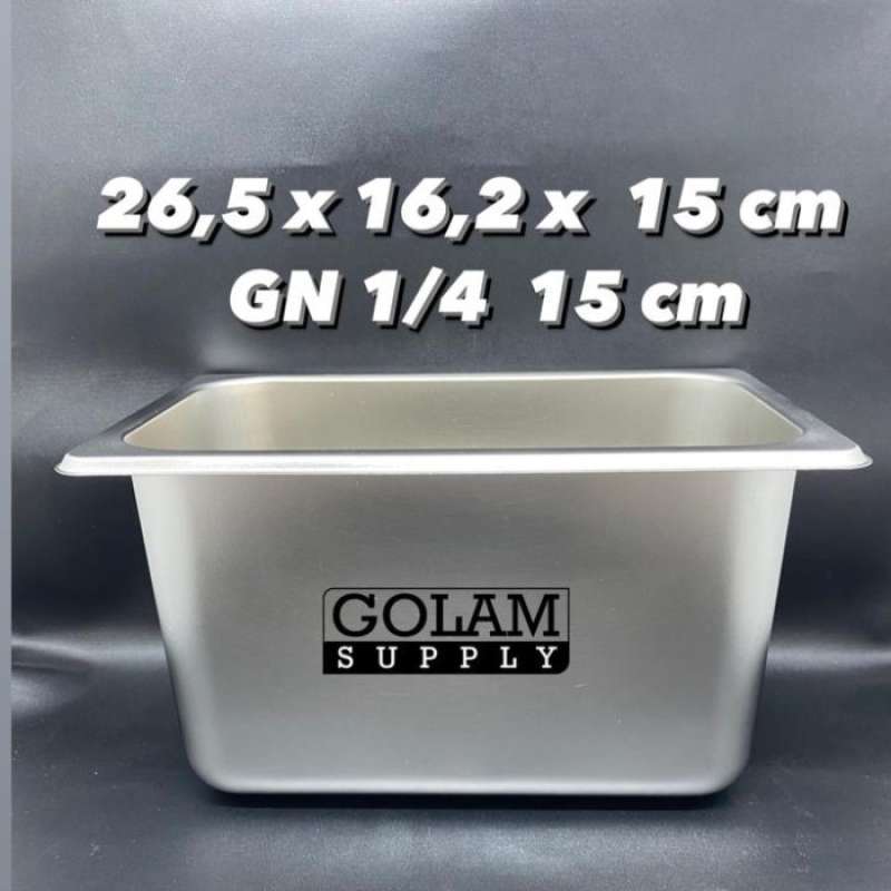 Promo Insert 1/4 15cm gastronom food pan stainless steel tebal wadah ...