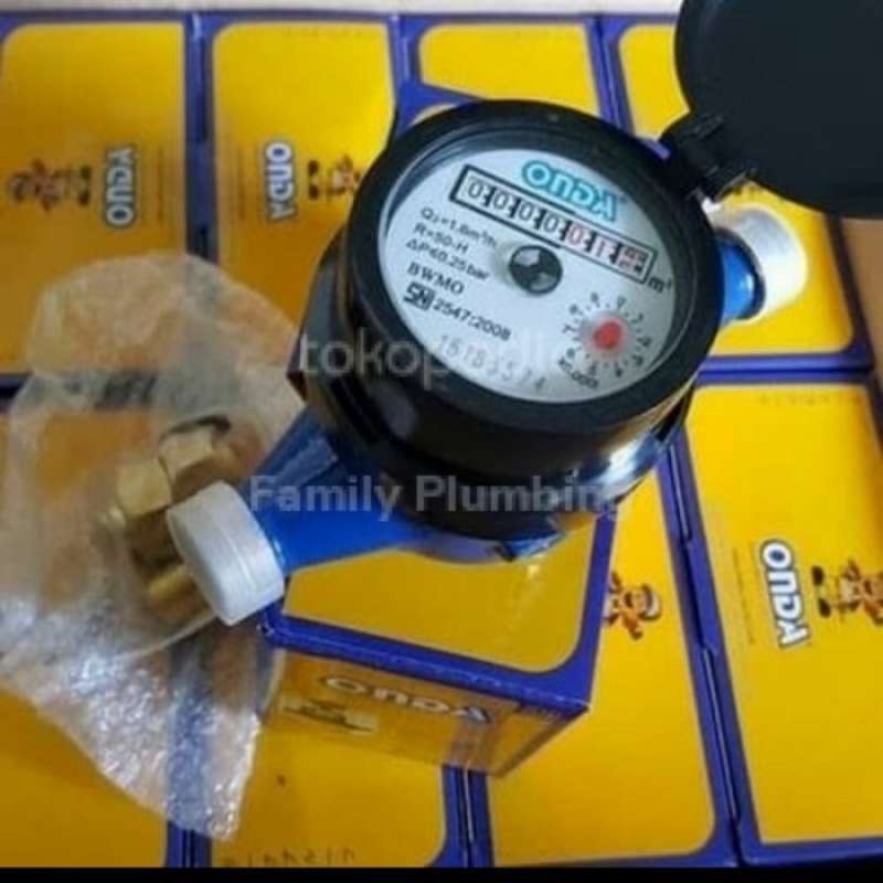 Promo WATER METER LEVEL METERAN AIR 3/4 20mm 20 ONDA KUNINGAN BESI ORI ...