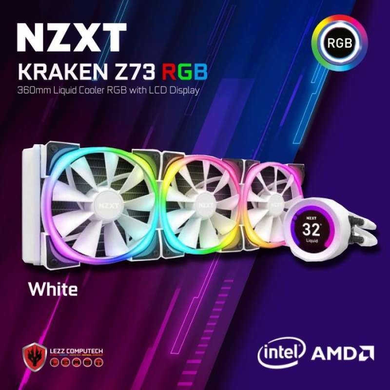 Jual NZXT KRAKEN Z73 RGB - 360mm Liquid Cooler with LCD Display - WHITE ...