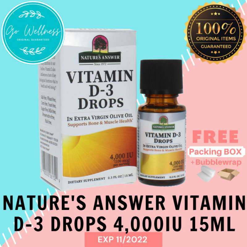 Jual Bulan Ini Aja Kak! Natures Answer Vitamin D3 Vit D3 Drops 4000 Iu ...