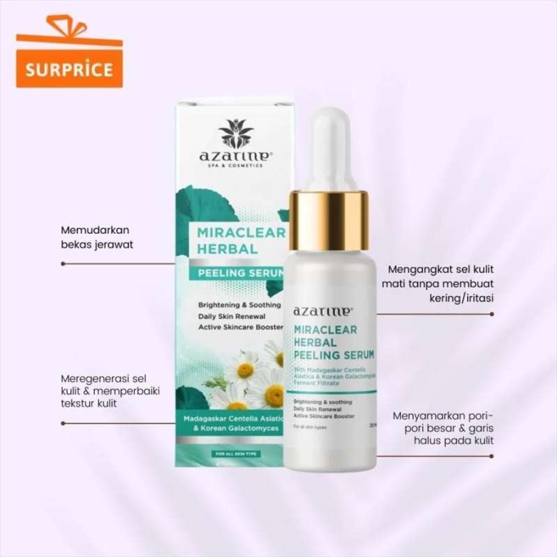 Jual Azarine Miraclear Herbal Peeling Serum 20ML / Serum Wajah Azarine di Seller Surprice ...