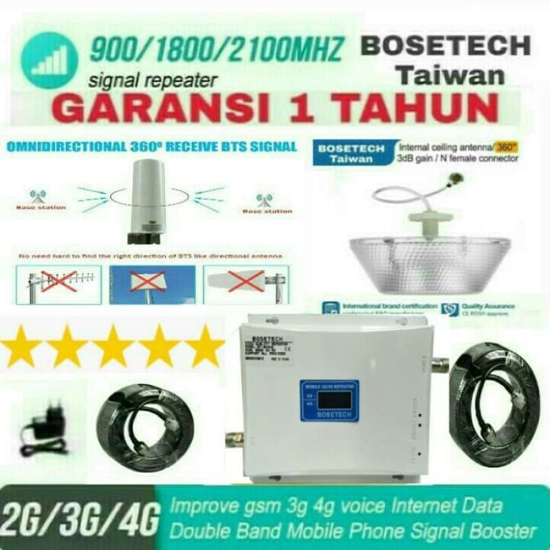 Jual Repeater penguat sinyal BOSETECH 3G 4G LTE Dualband 2100/1800Mhz - Multicolor di Seller ...