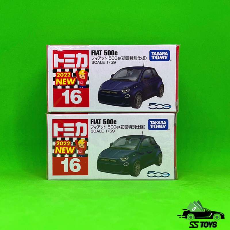 Promo Tomica Fiat 500E No.16 Special Color (2022 New Sticker) Diskon 17 ...