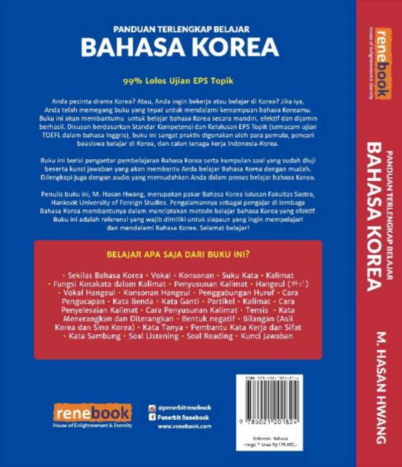 Jual Renebook Panduan Terlengkap Belajar Bahasa Korea By M. Hasan Hwang Buku Referensi [new ...