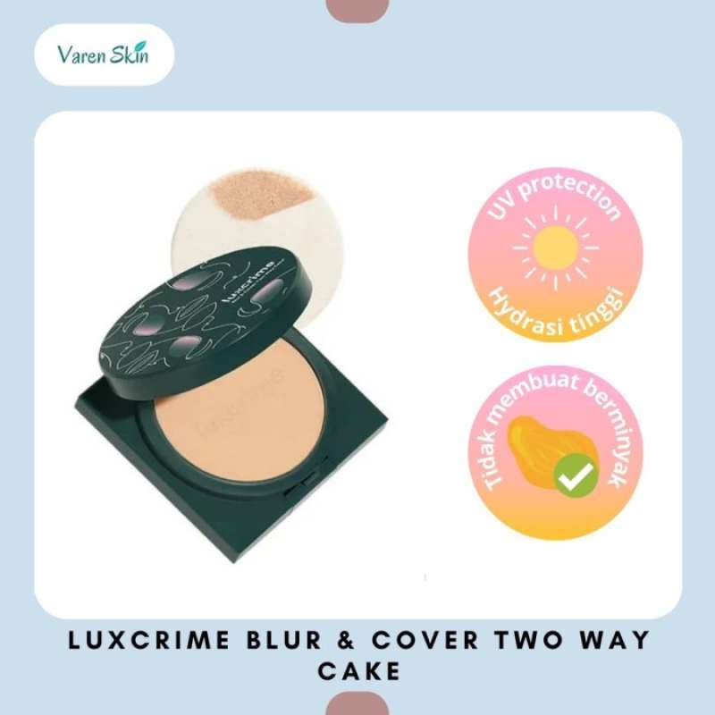Promo LUXCRIME Blur & Cover Two Way Cake - Custard Diskon 17% di Seller ...