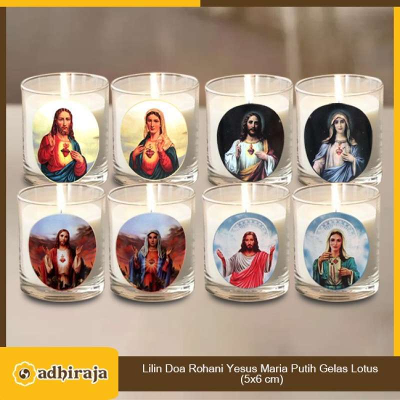 Jual Tulip Candle / Lilin Gelas Ibadah Doa Rohani Yesus Maria Putih ...