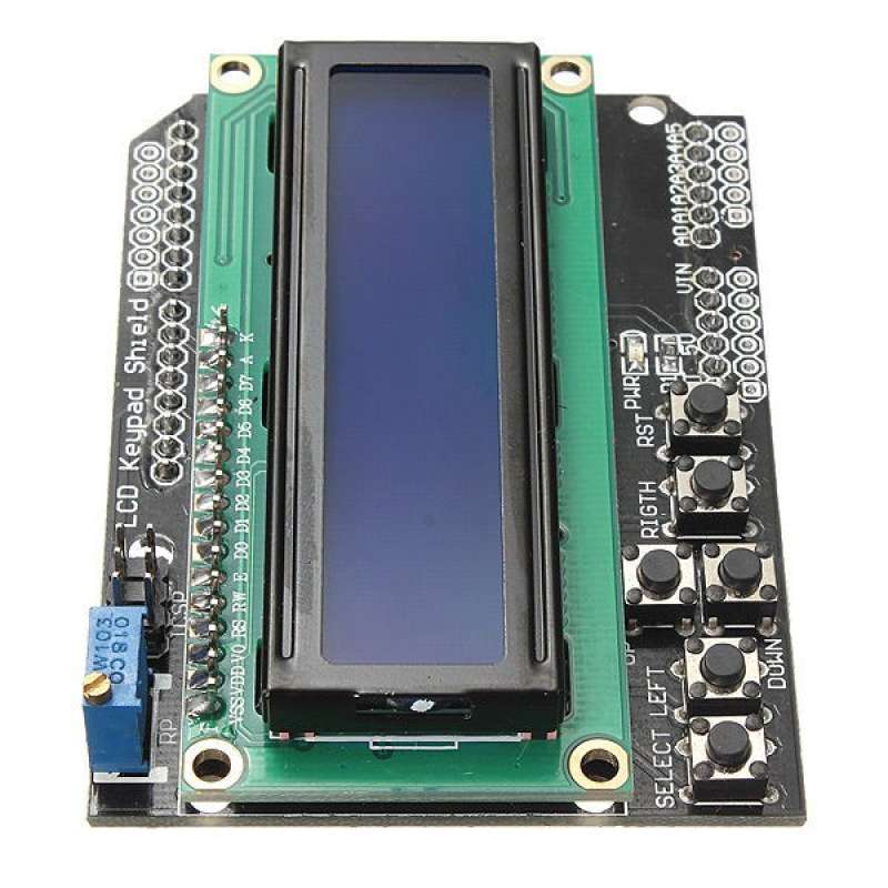 Promo Discount 1602 16 x 2 Blue Back light LCD Keypad Shield Arduino ...