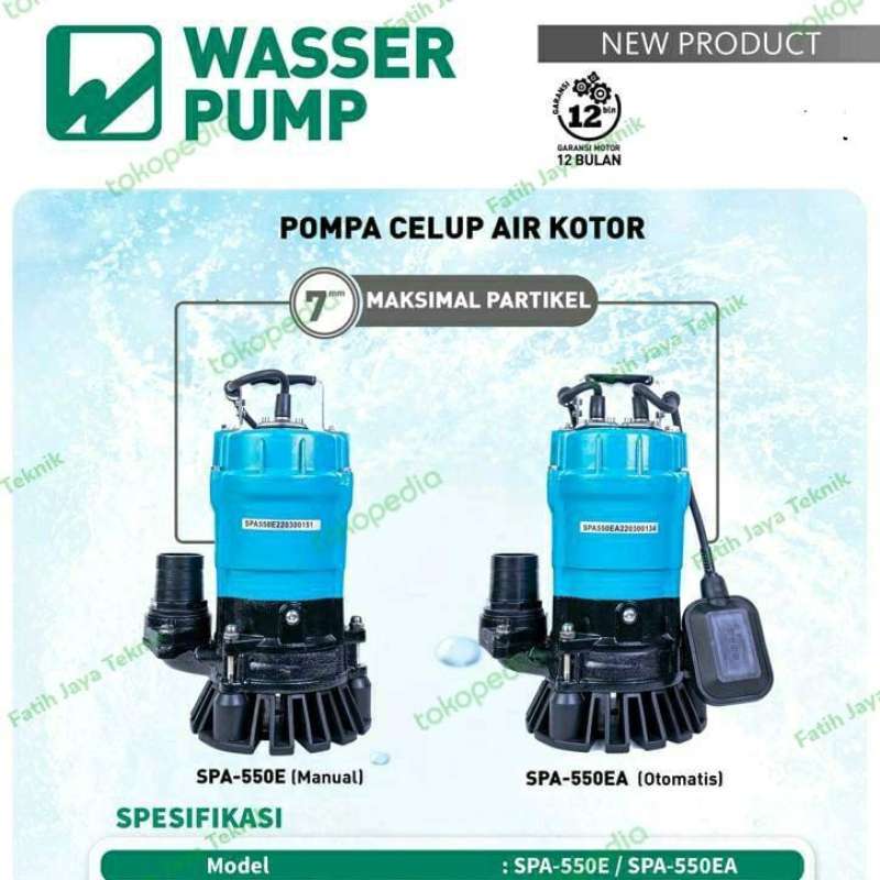 Jual Pompa Celup Air Kotor Wasser SPA-550E Mesin Pompa Celup Air Kotor di Seller Fatih Jaya ...