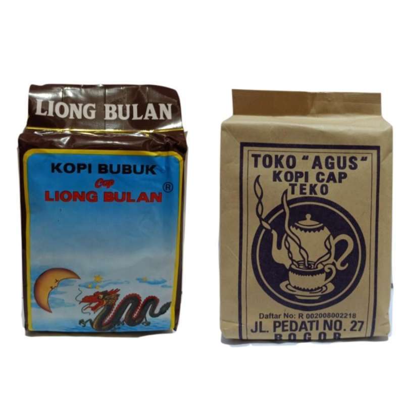 Jual Paket Kopi Liong Bulan 200gr dan Kopi Cap Teko 250gr Tanpa Gula di ...
