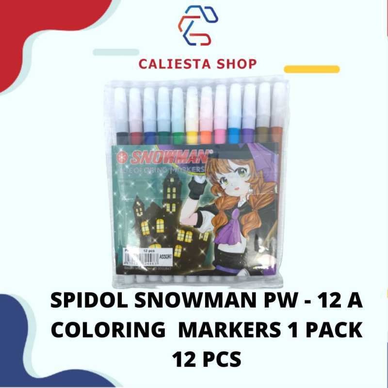 Jual Snowman Spidol Coloring Markers 1 Pack ( 12 Pcs ) di Seller ...