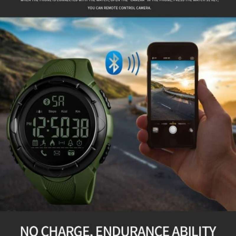 Jual Jam Tangan Olahraga Smartwatch Bluetooth SKMEI- 1326 - Hijau di ...