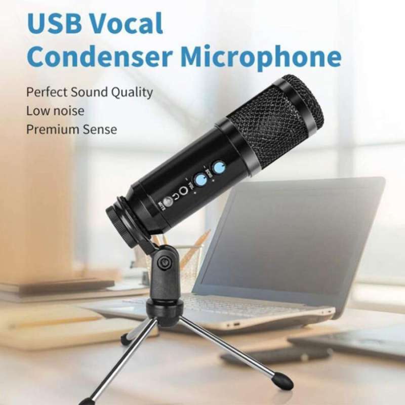 Jual Microphone Condenser USB Mikrofon with Stand - UD-900FX - Black di ...