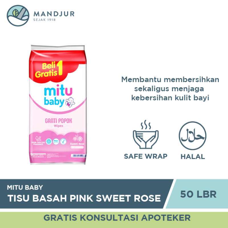 Jual Mitu Tissue Basah Ganti Popok Pink Isi 50 Lembar Tisu Basah Mitu Sweet Rose Di Seller