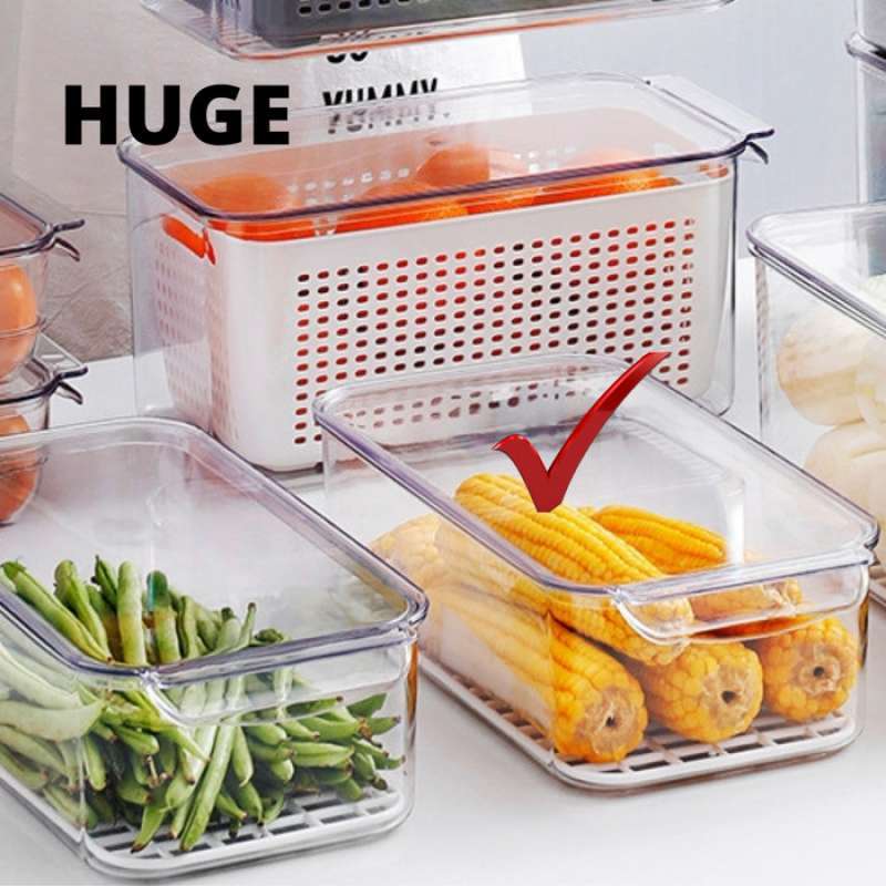 Jual Kotak Akrilik Penyimpanan Sayur Buah Kulkas Food Storage Box ...
