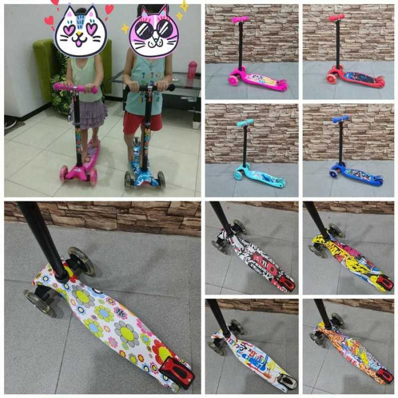 Jual Otoped Anak Roda 3 Plus Dekker / Skuter Scooter Anak LED di Seller ...