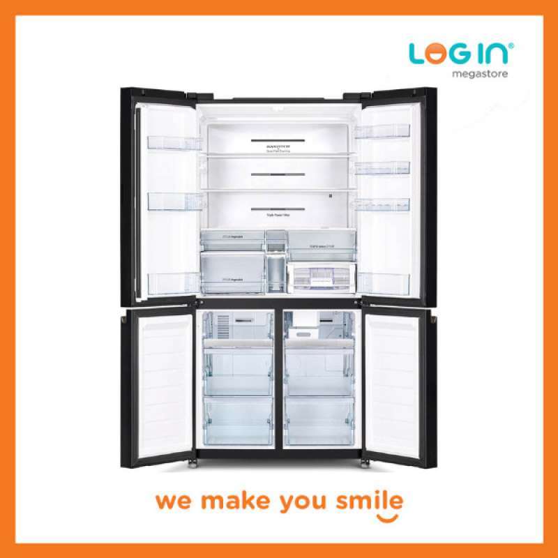 Jual Hitachi Kulkas Side By SIde 4 Pintu RWB64VGD0GBK Inverter 569 Liter di Seller LOG IN ...