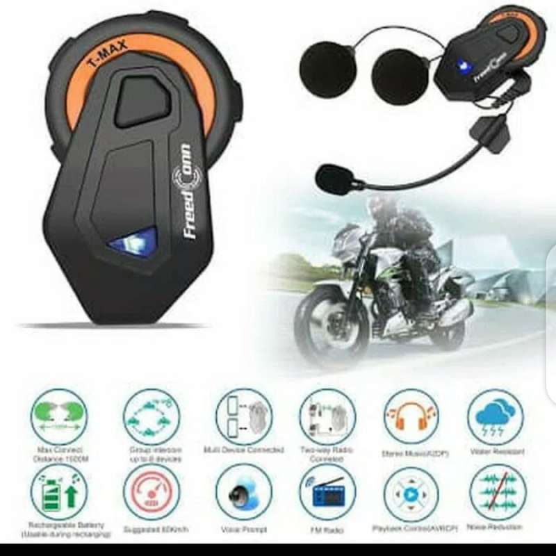 Jual Freedcoon T-max Bluetooth Helm Intercom 1.000 Km Bluetooth Versi 4 ...