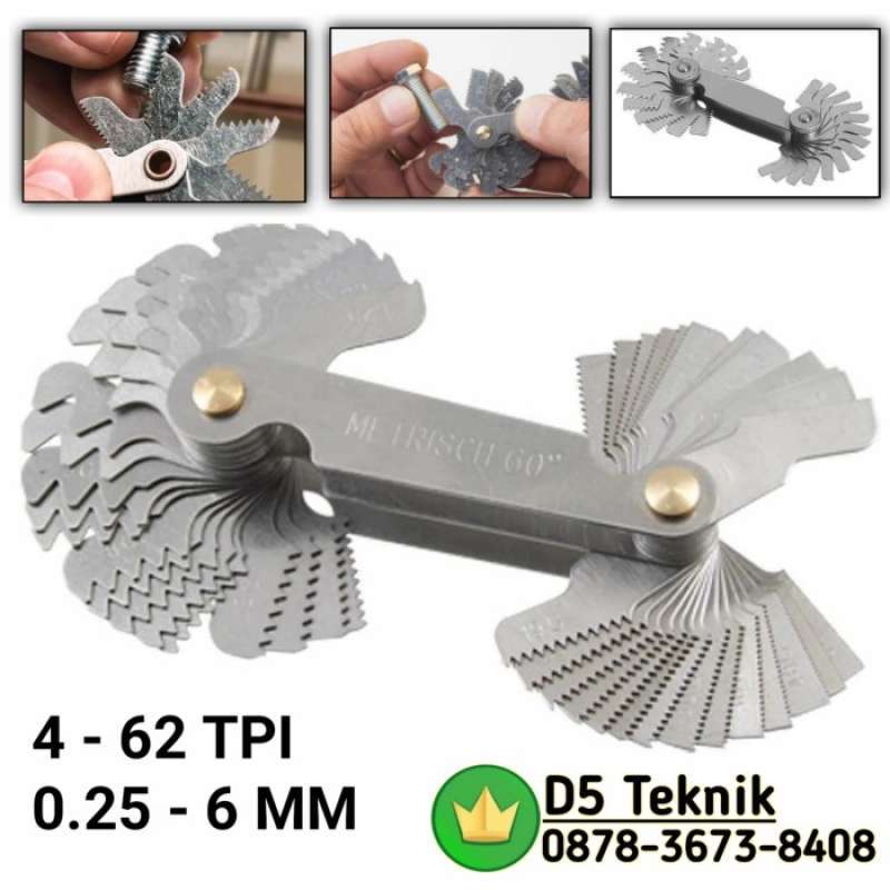 Promo Alat Ukur Drat Mal Ulir WW - MM SOLAR THREAD SCREW PITCH GAUGE ...