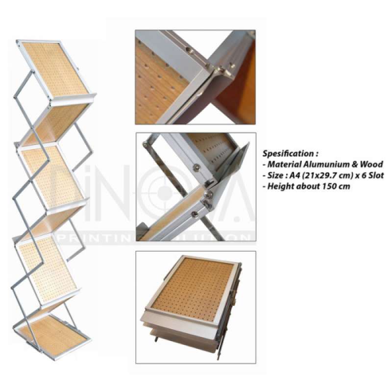 Jual Rak Brosur Lipat Susun Standing Wood Wooden Kayu Alumunium ...