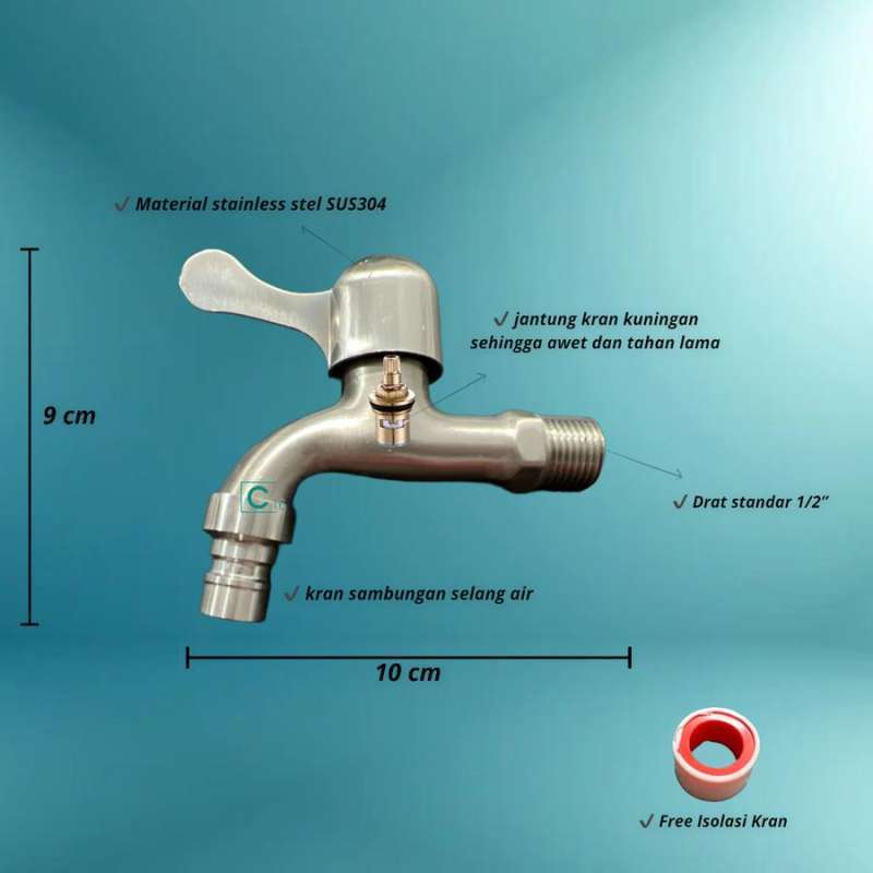 Jual Kran Engkol Stainless Sus304 1 2 Inch Keran Air Taman Kran Cuci