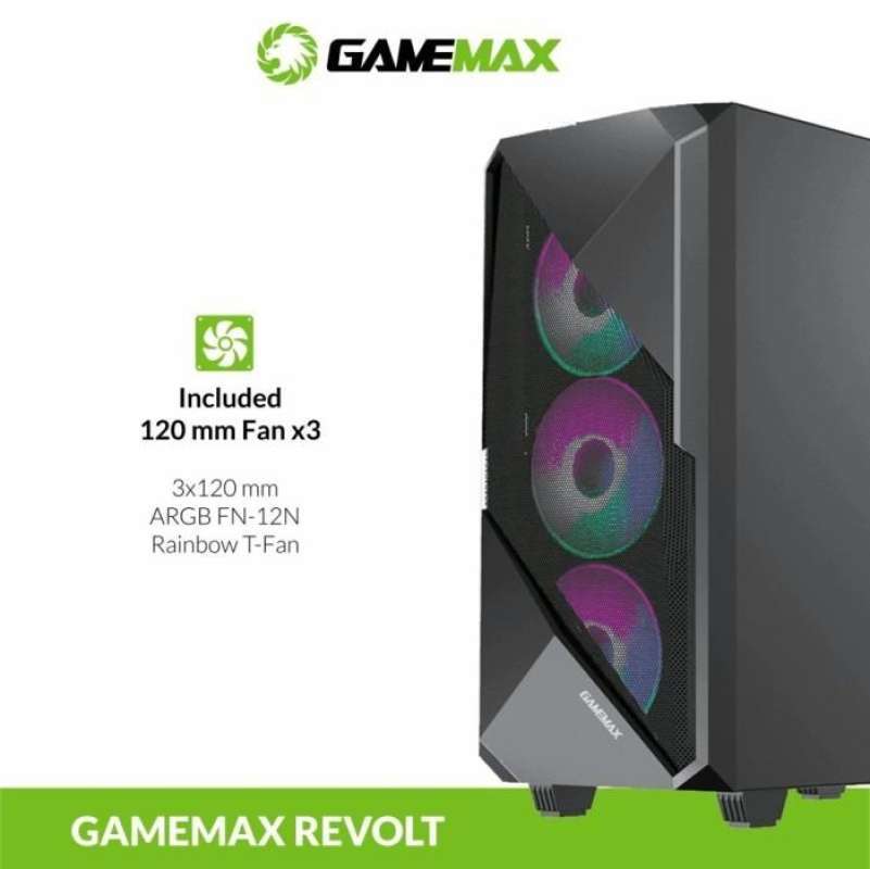 Jual Pc Case Gamemax Revolt Atx Argb With Pwm & Rainbow Argb Hub Di ...