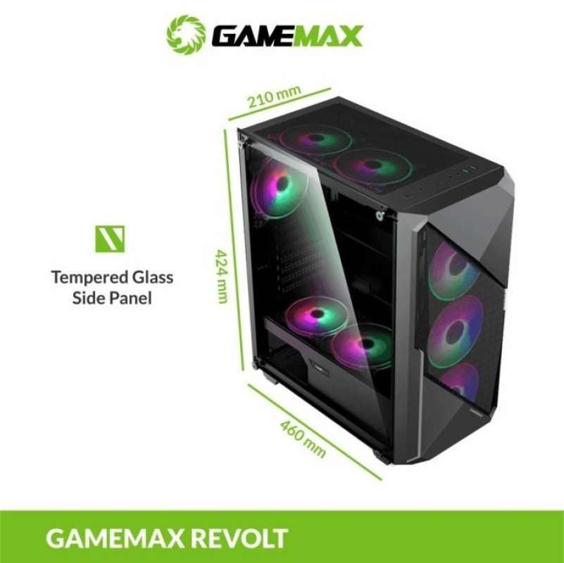 Jual Pc Case Gamemax Revolt Atx Argb With Pwm & Rainbow Argb Hub Di ...