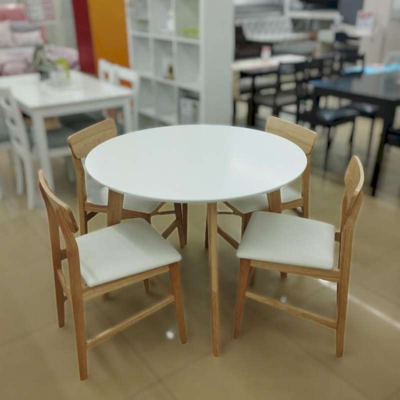 Jual Meja makan selma yura meja makan bulat meja makan minimalis meja ...